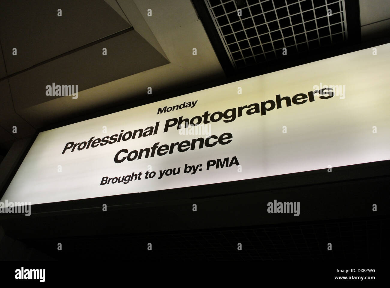 Professional photographers conference sign Stock Photo - Alamy