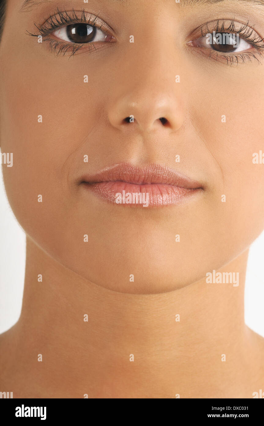 Female young adult face Stock Photo - Alamy