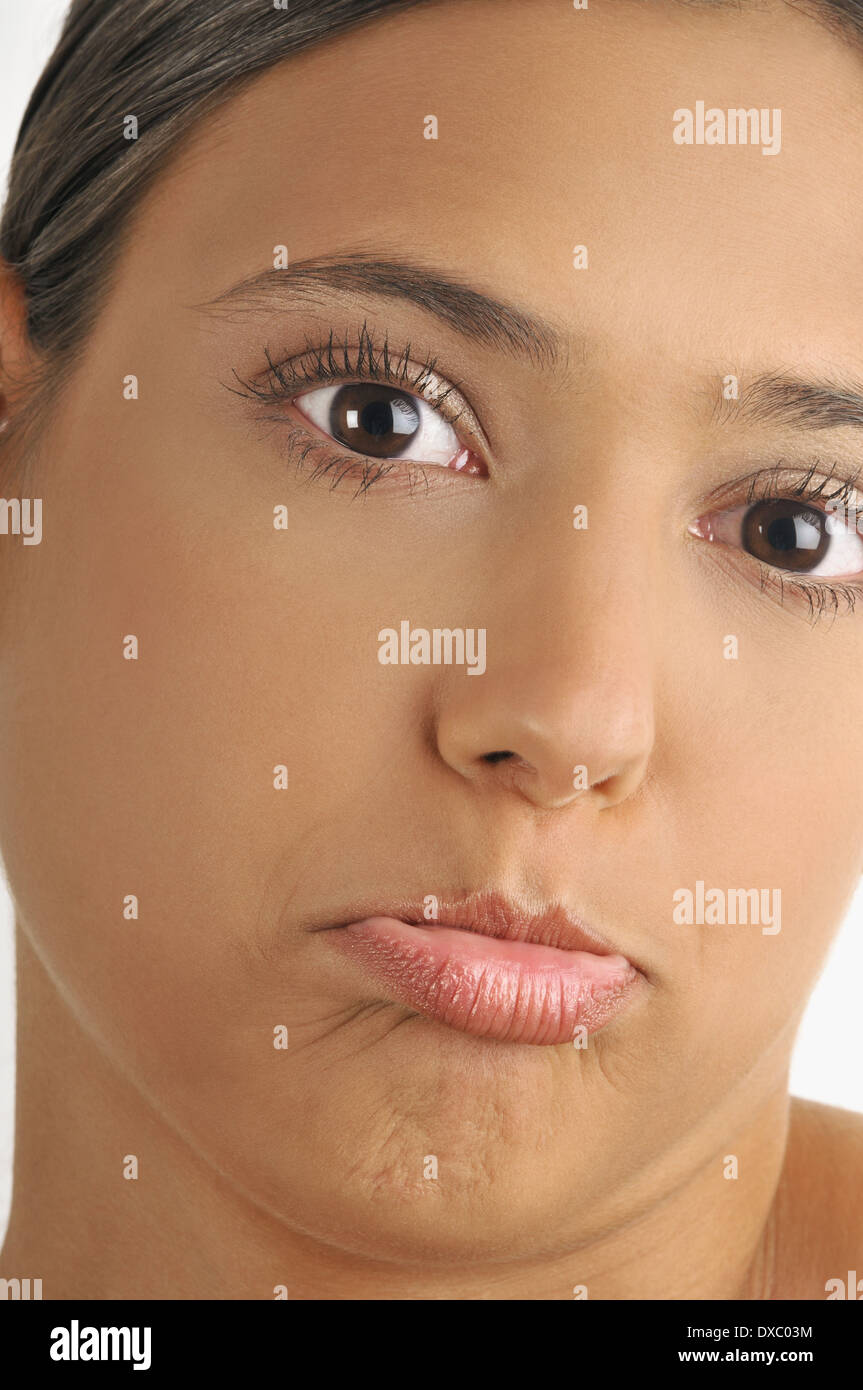 Female young adult, pouting Stock Photo - Alamy