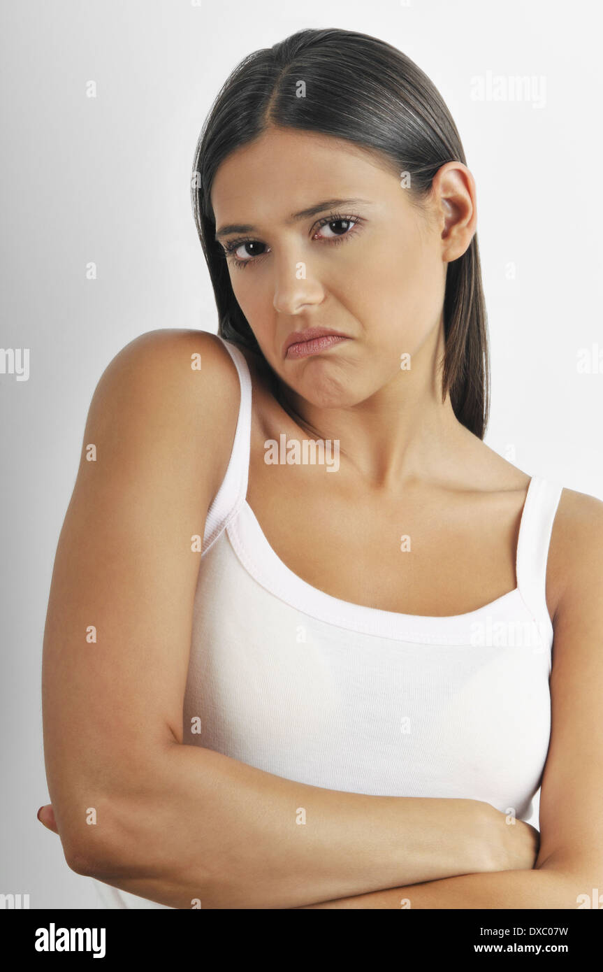 Female young adult, pouting Stock Photo - Alamy