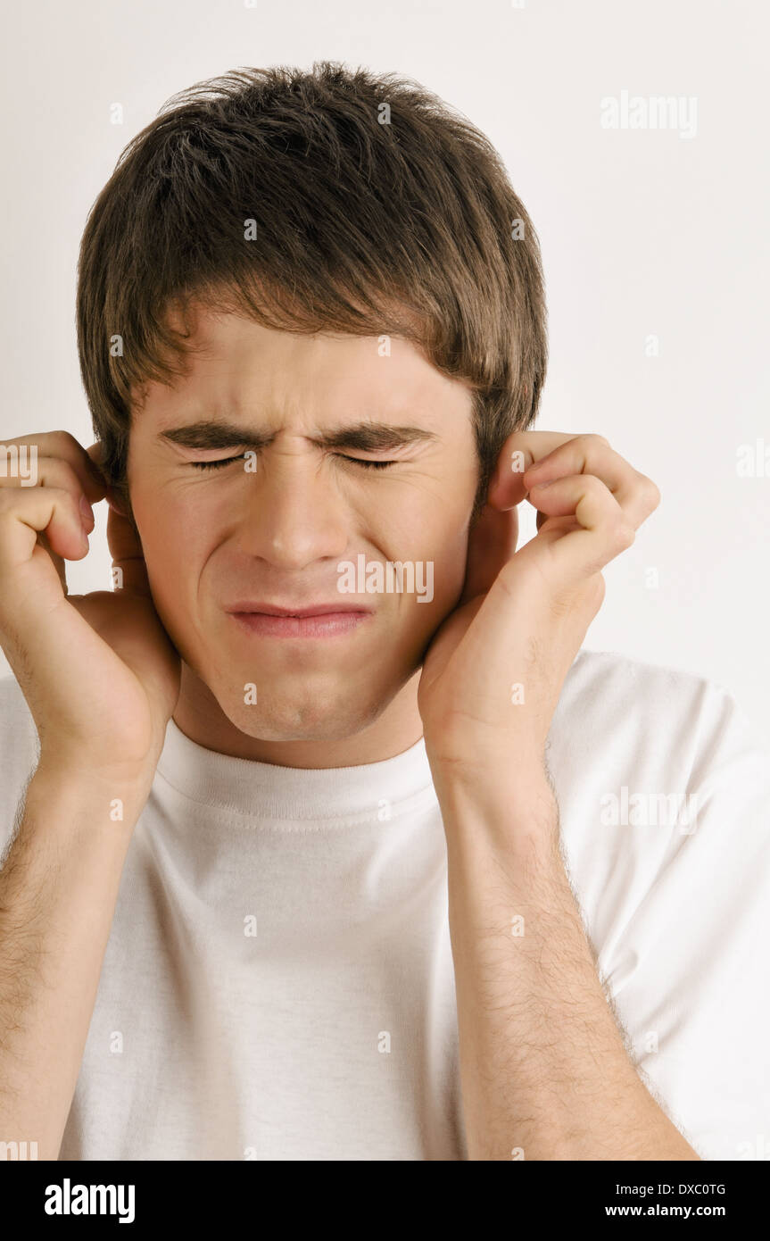 Man speaking loud ears hi-res stock photography and images - Alamy