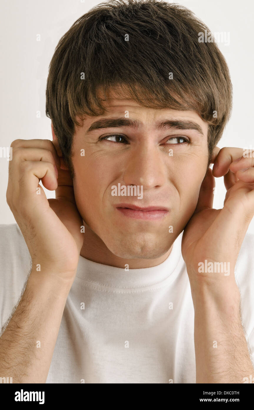 Man speaking loud ears hi-res stock photography and images - Alamy