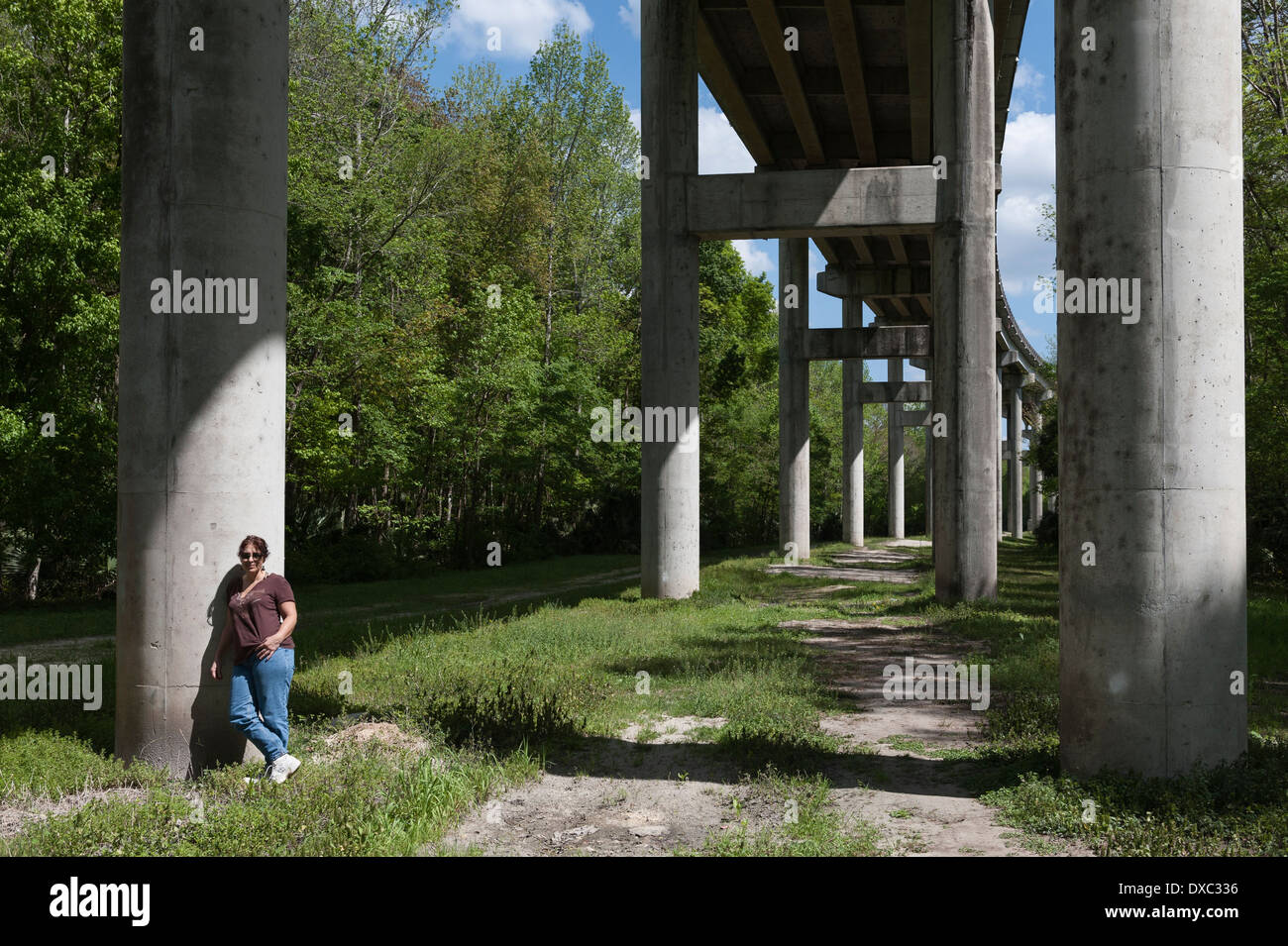 Woman posing under the Ocklawaha River Bridge in Marion County Ocala ...