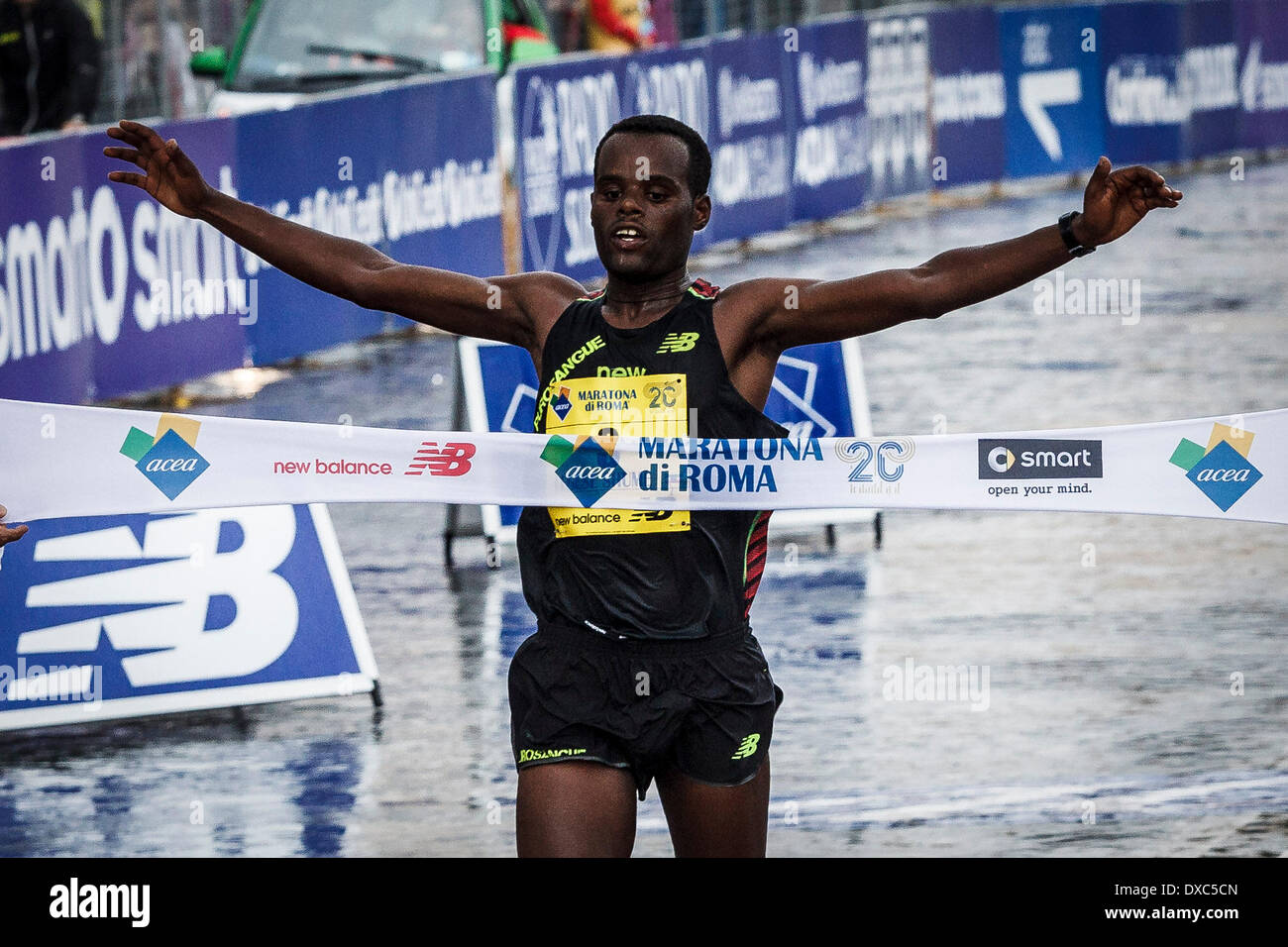 Rome, Italy – March 23, 2014: Ethiopian runner Legese Shume Hailu ...