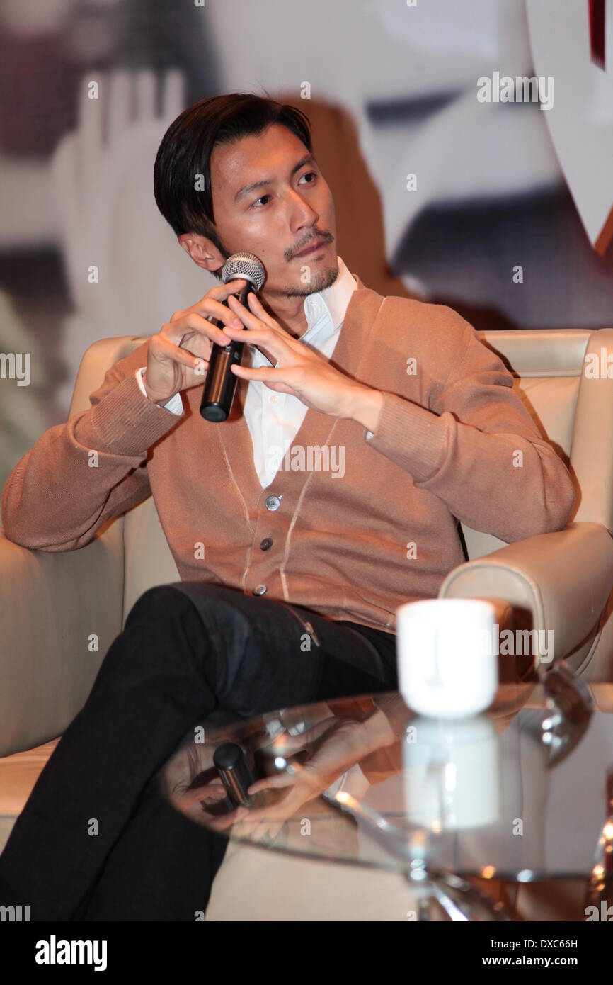 Actor Nicholas Tse at press conference in Hangzhou, Zhejiang province ...