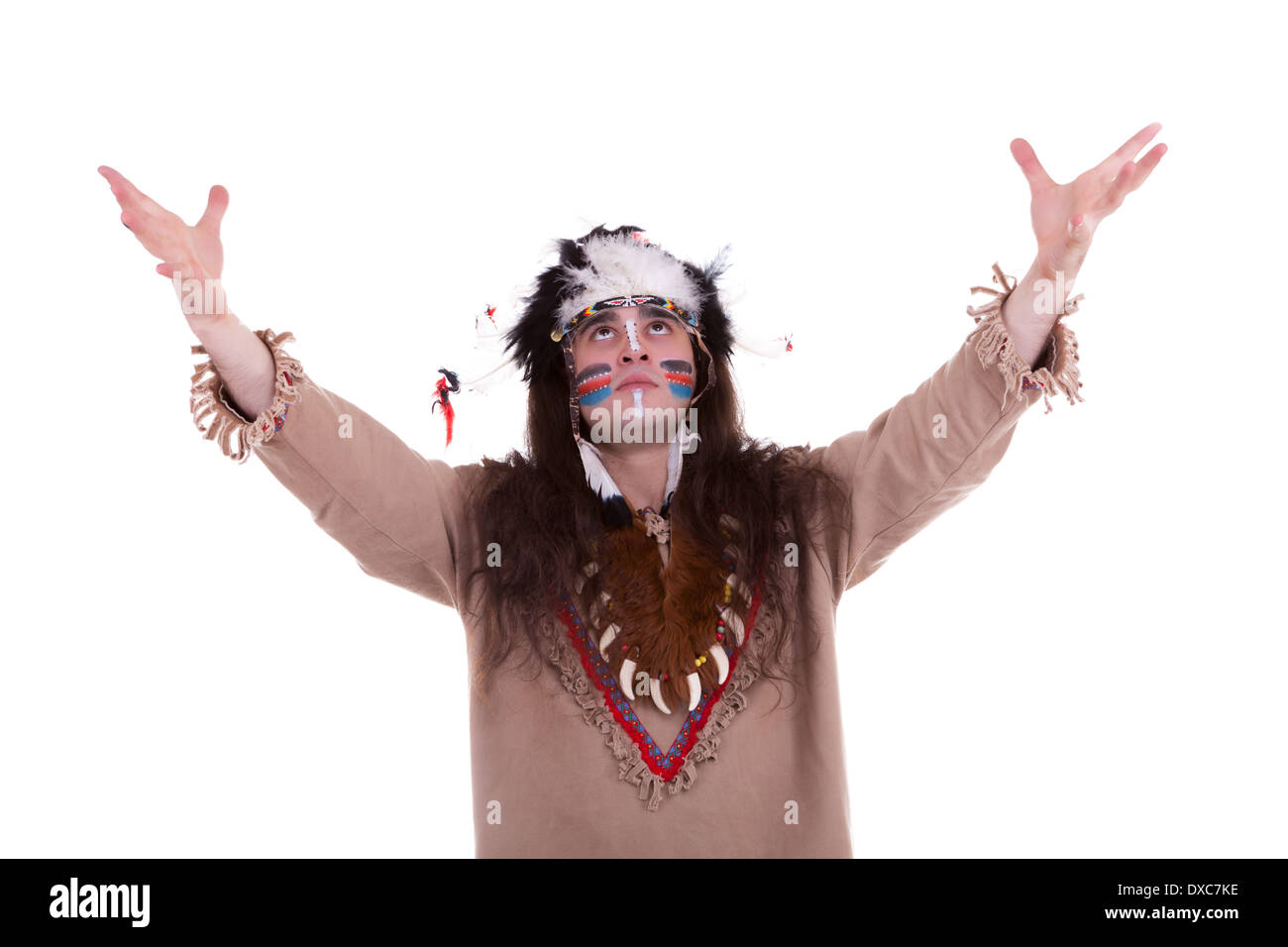Native american indian man praying hi-res stock photography and images ...