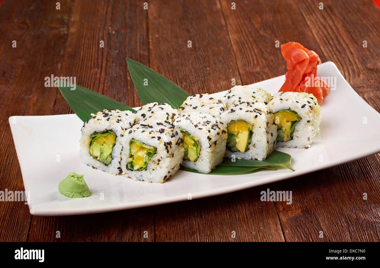 Japanese sushi traditional japanese food.sushi with vegetables Stock ...