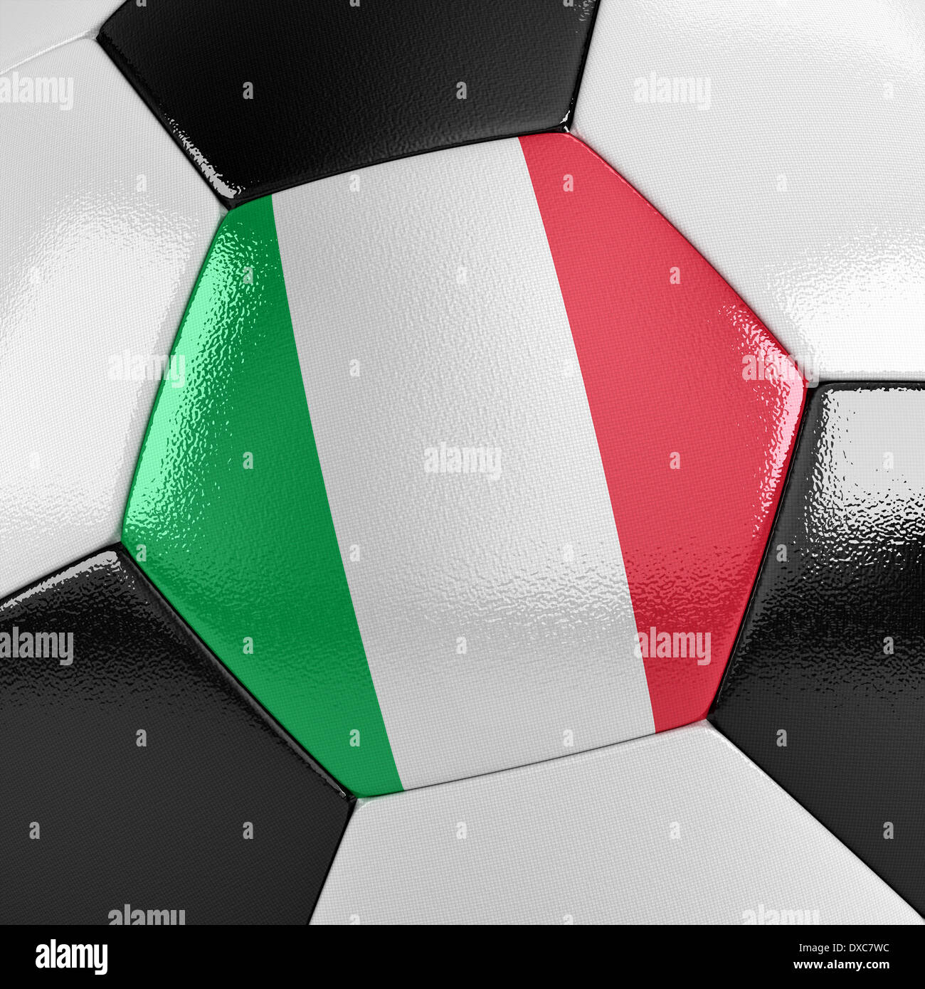 Soccer ball with the Italian flag on it Stock Photo - Alamy