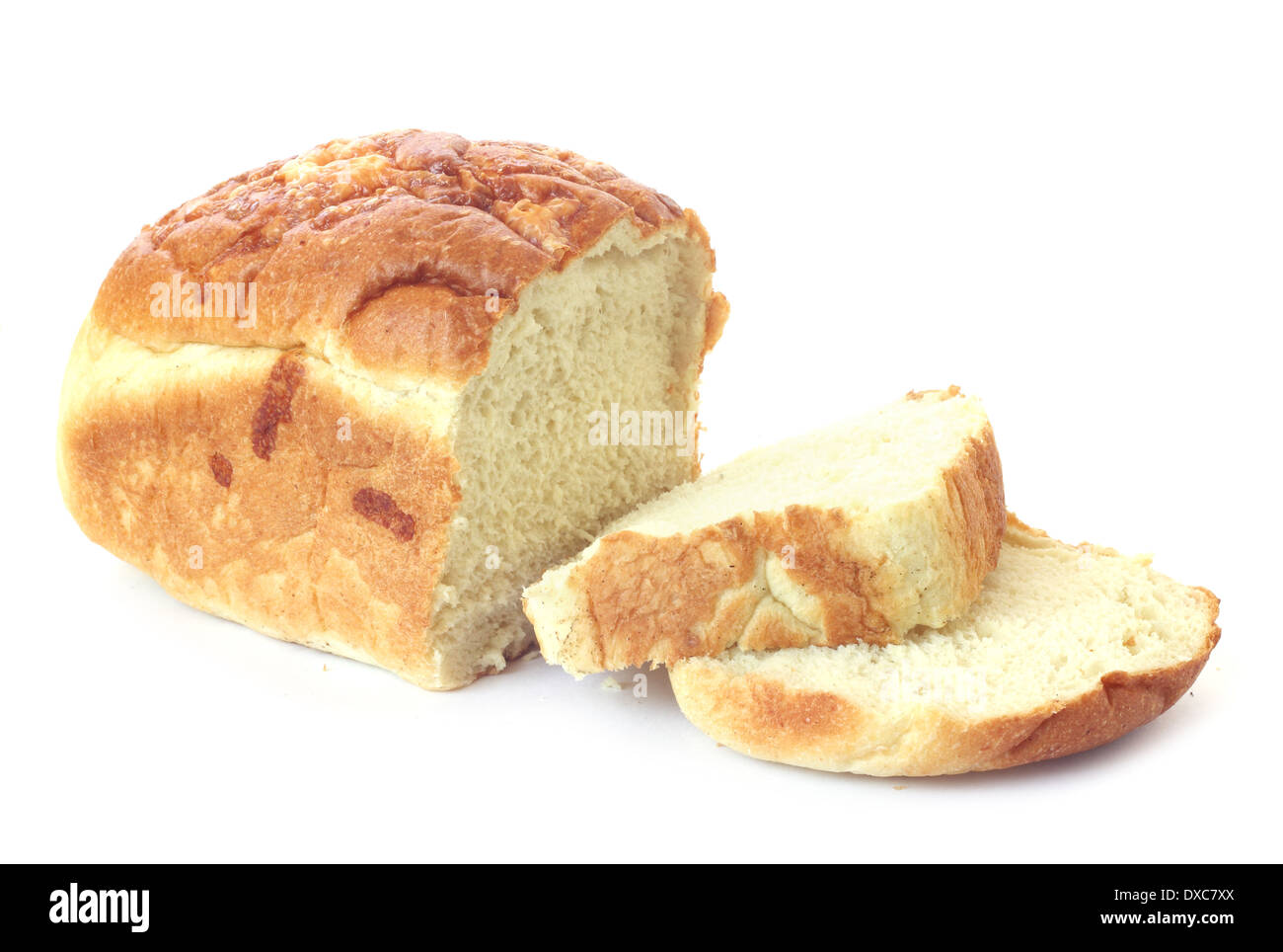 Loaf of fresh bread isolated on white background Stock Photo - Alamy