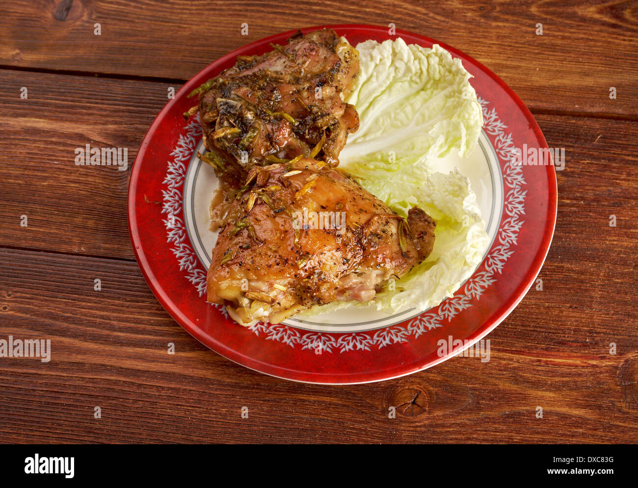 Pintade rotie - Chicken with spice Stock Photo - Alamy