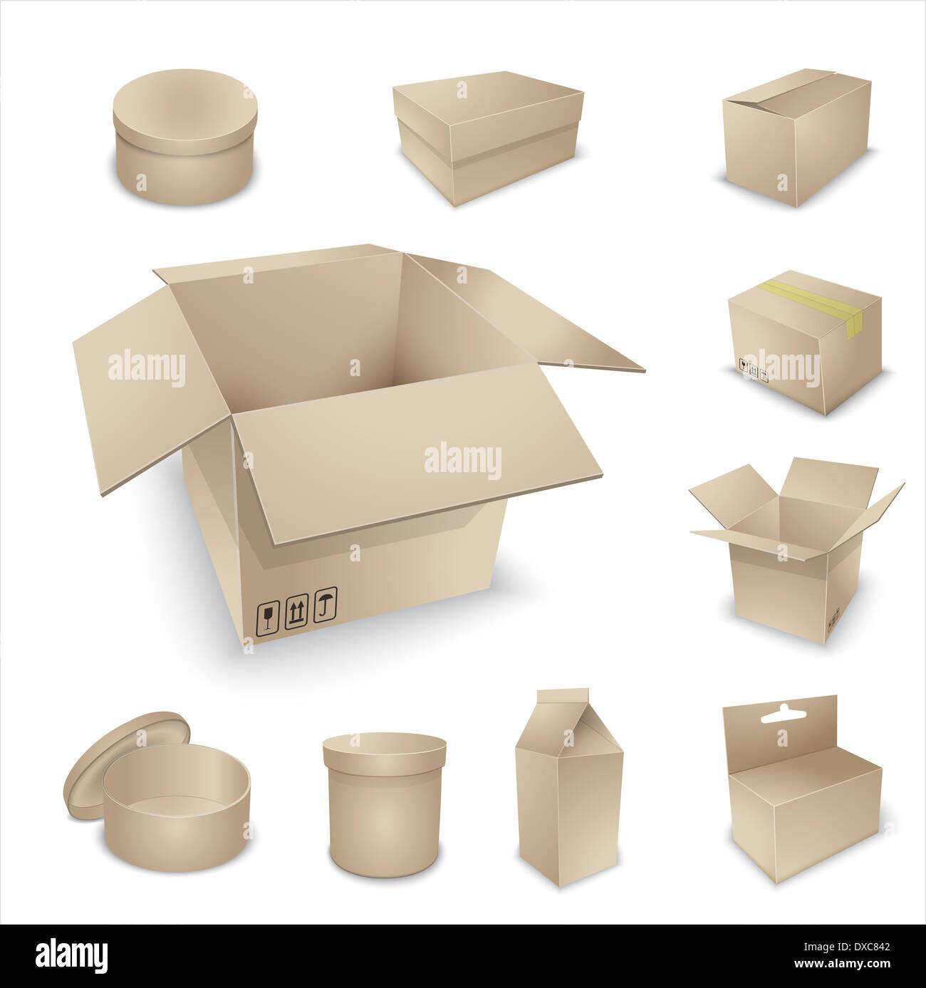 Vector blank packing collection Stock Photo - Alamy
