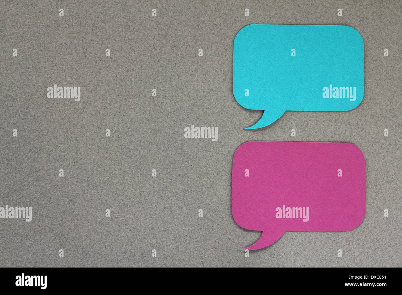 Paper dialog boxes on gray background with blank empty copy space Stock ...