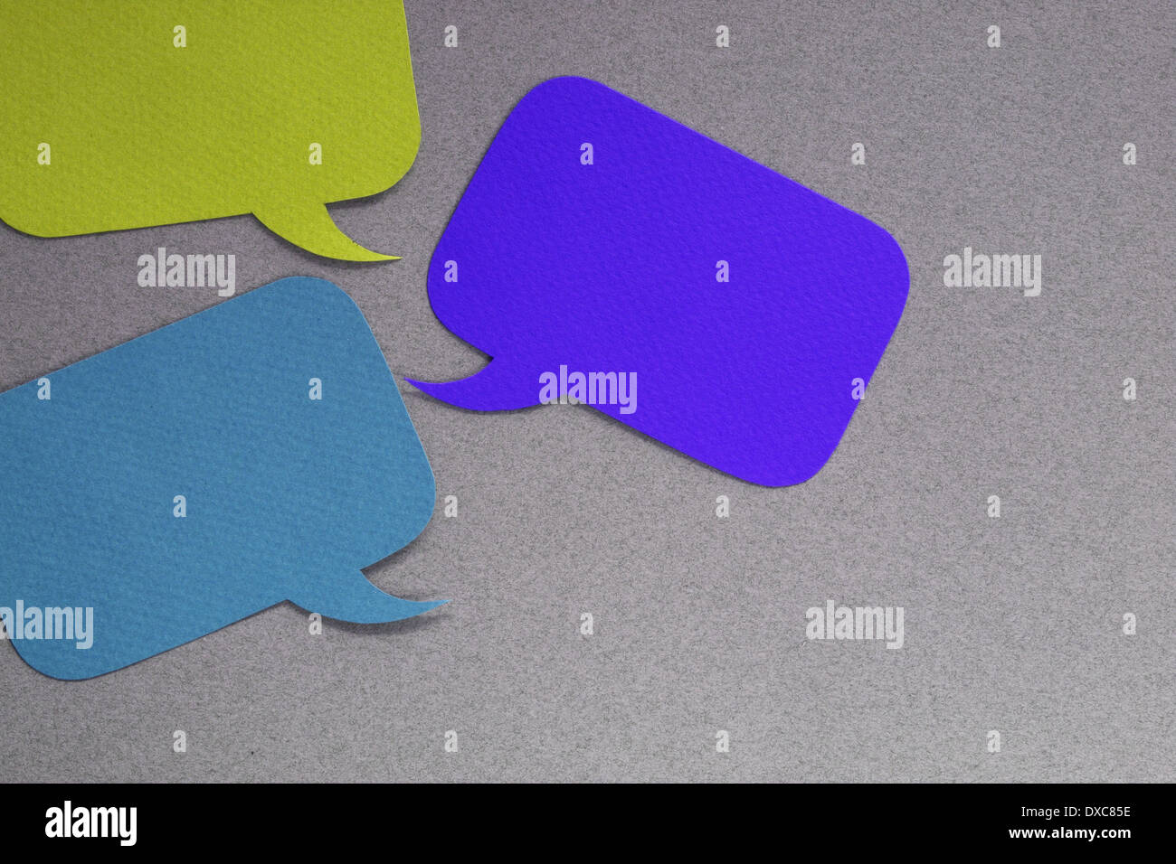 Paper dialog boxes on gray background with blank empty copy space Stock ...