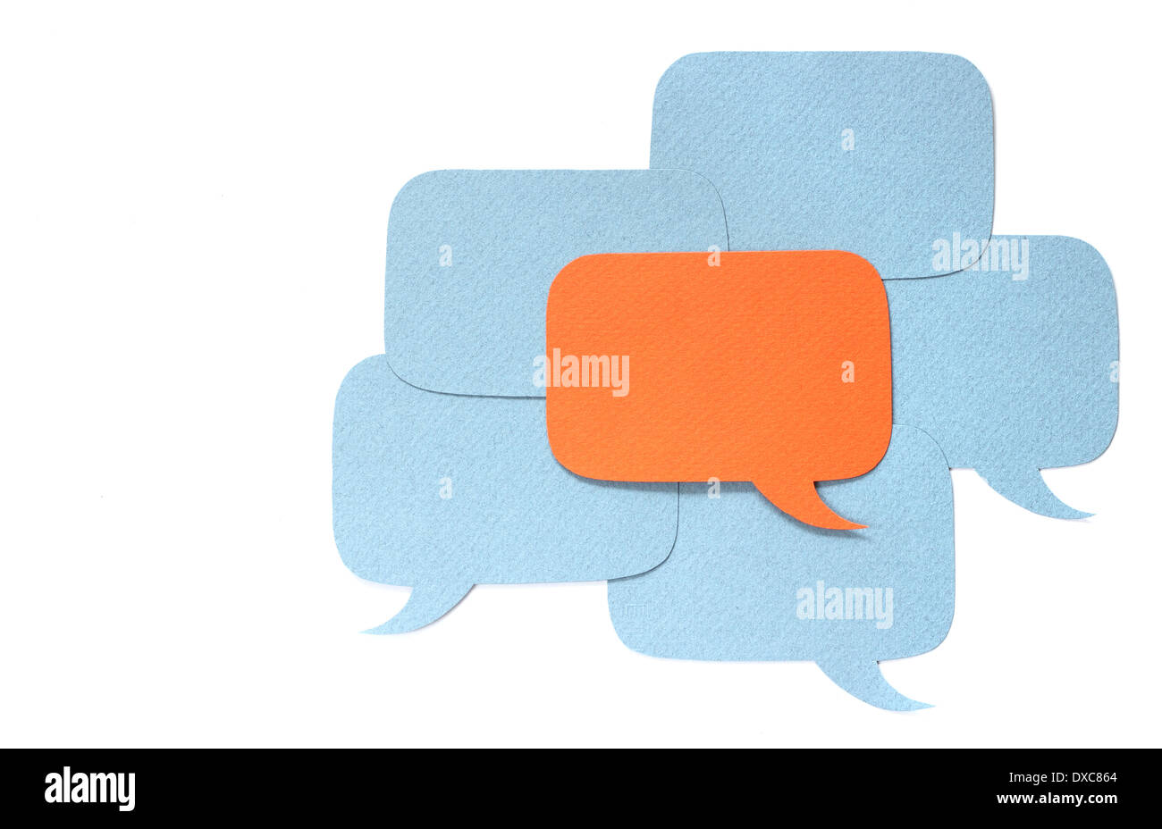 Different opinion concept, paper dialog boxes over white Stock Photo ...