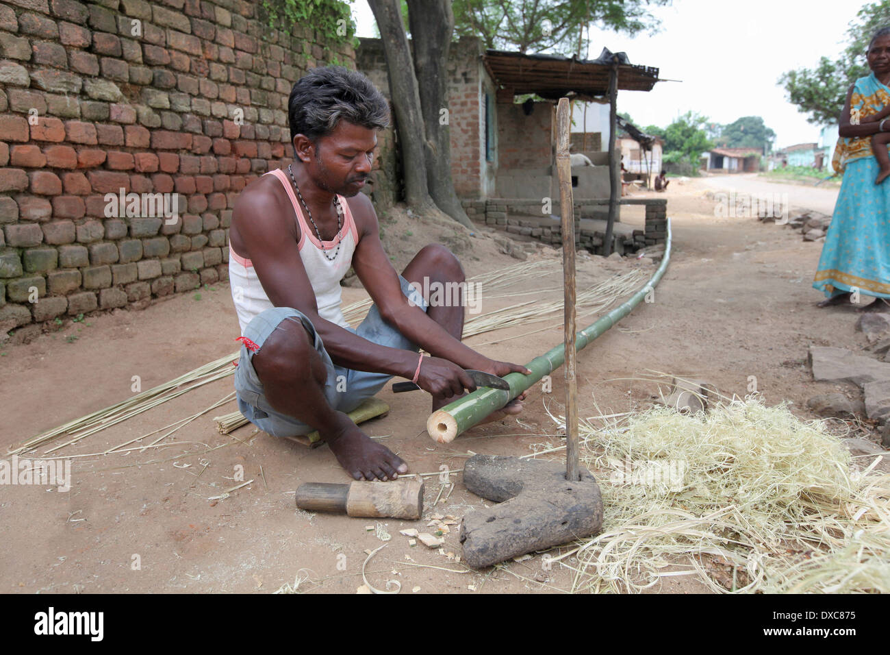 Bamboo man tribal craft village baskets hi-res stock photography and ...