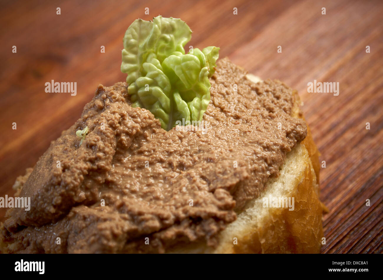 slice of bread with pate.farmhouse,home-style Stock Photo - Alamy