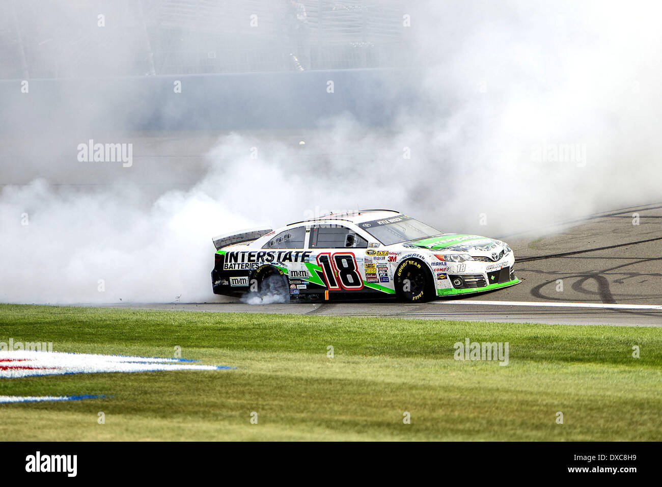 Fontana, California, US. 23rd Mar, 2014. Kyle Busch, driver of the #18 ...