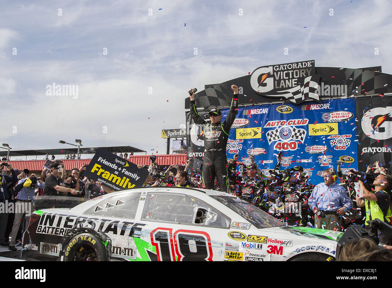 Fontana, California, US. 23rd Mar, 2014. Kyle Busch, driver of the #18 ...