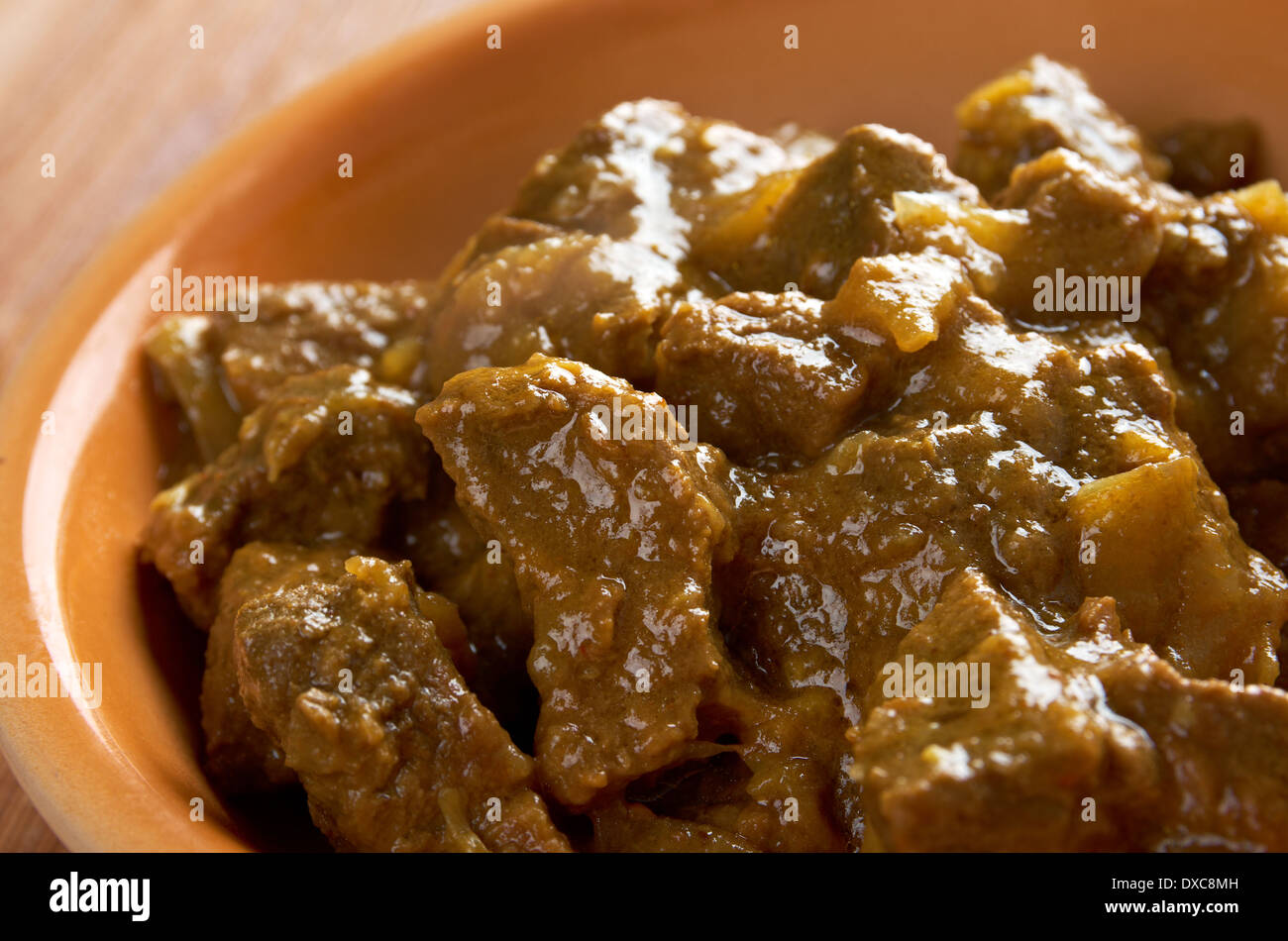 Indian Beef Curry with with basmati rice Stock Photo - Alamy