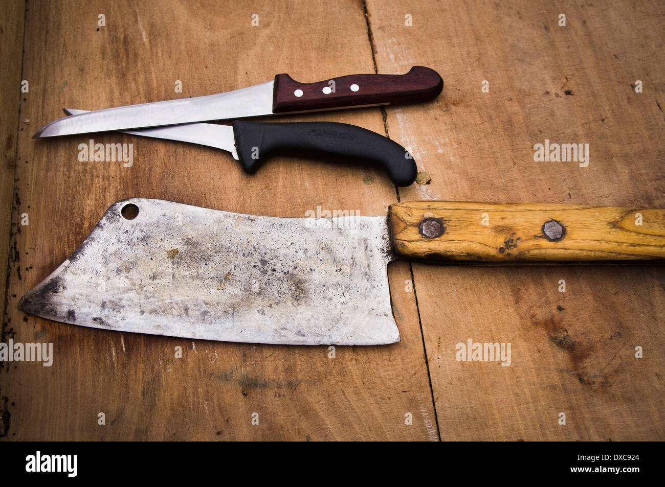butcher's cleaver, knife, knives Stock Photo - Alamy