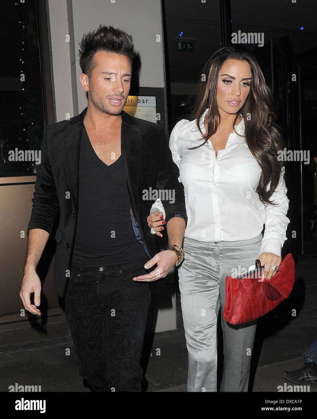 Katie Price aka Jordan and a male companion out and about in Mayfair ...
