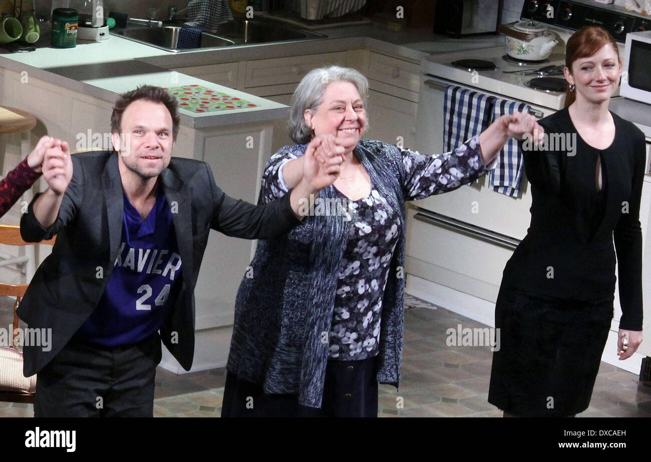 Norbert Leo Butz, Jayne Houdyshell and Judy Greer at the curtain call ...