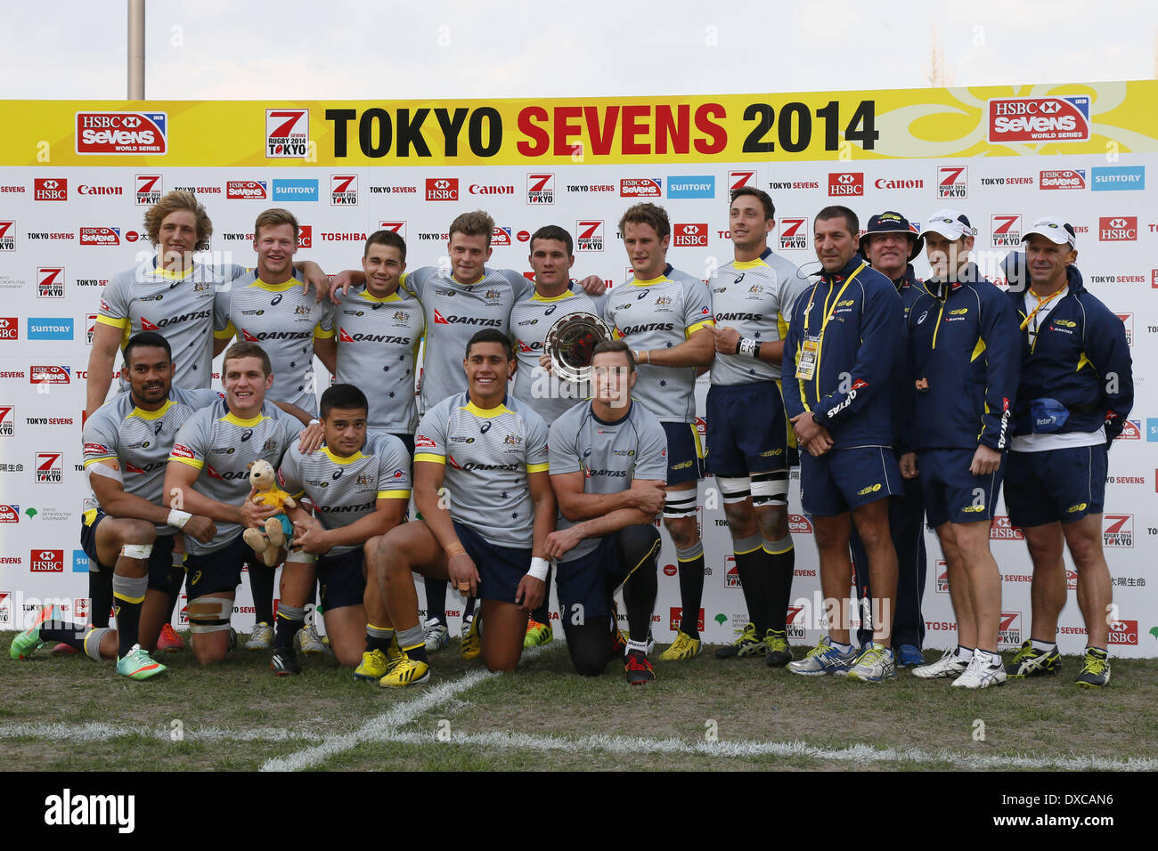Tokyo, Japan. 23rd Mar, 2014. Australia team group (Australia) Rugby ...