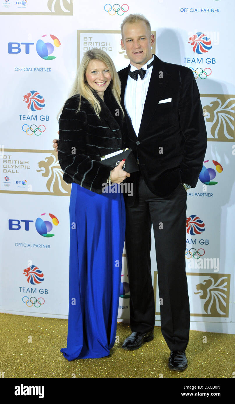 Alex Partridge and guest BT British Olympic Ball held at the Grosvenor ...