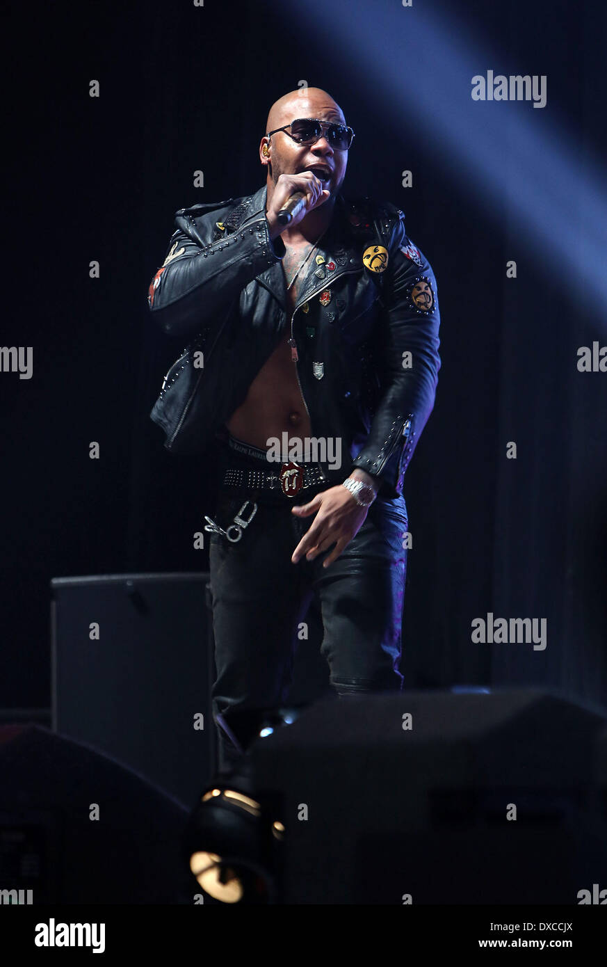 Flo Rida, performing at the Key 103 Jingle Ball at Manchester Arena ...