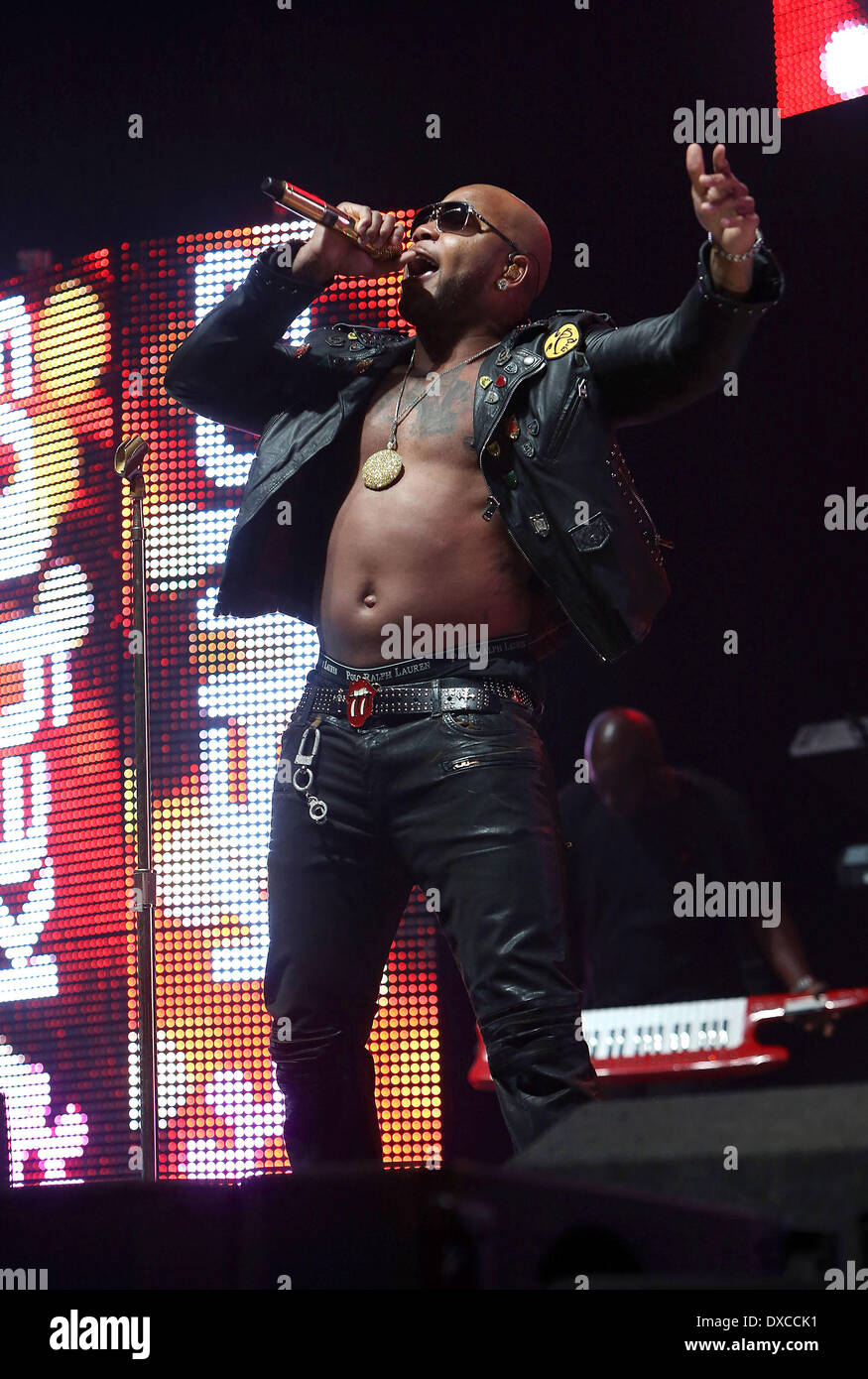 Flo Rida, performing at the Key 103 Jingle Ball at Manchester Arena ...