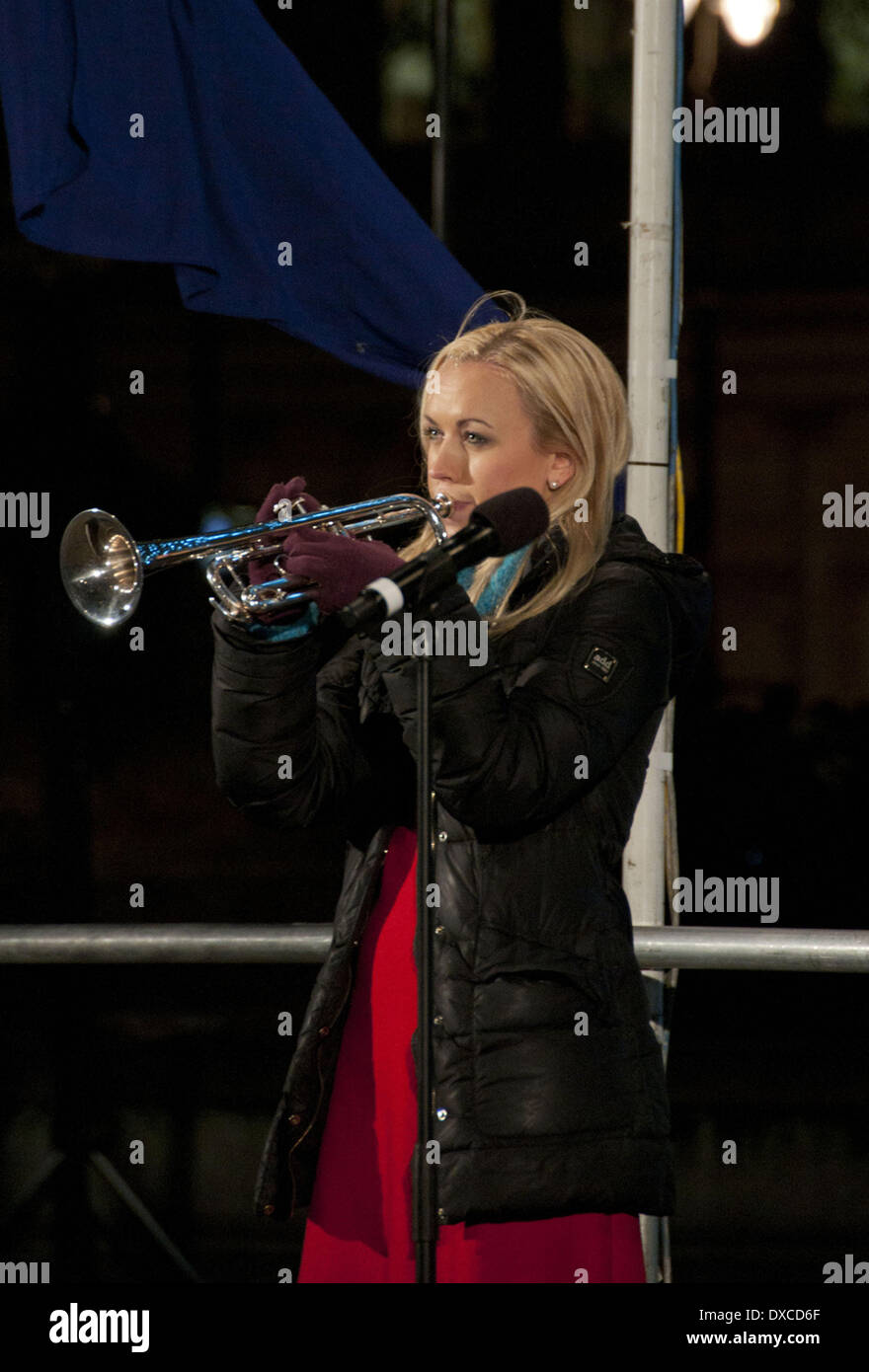 Tine Thing Helseth Trafalgar Square Christmas tree switch-on London ...