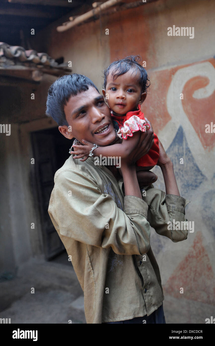 A father and child. Kurmi caste. Bhilwara village, district Hazaribaug ...