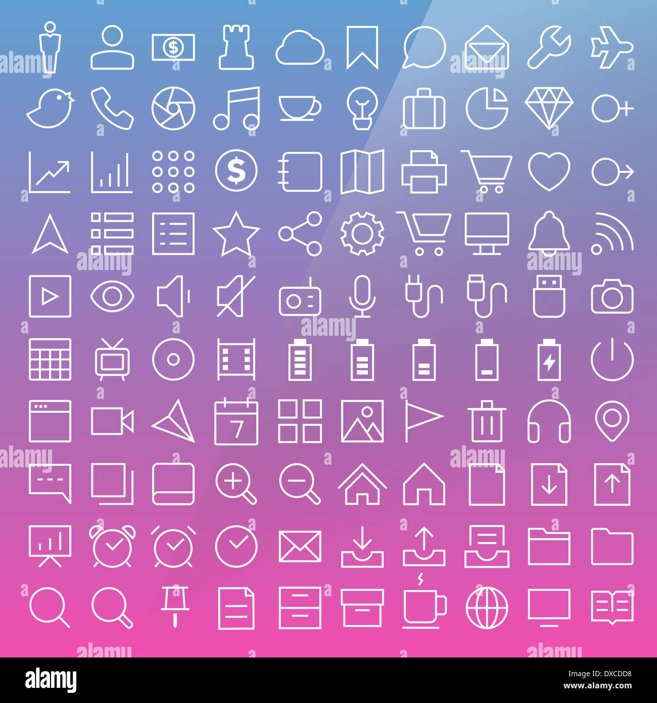Thin Line Icons set.Illustration Stock Photo - Alamy