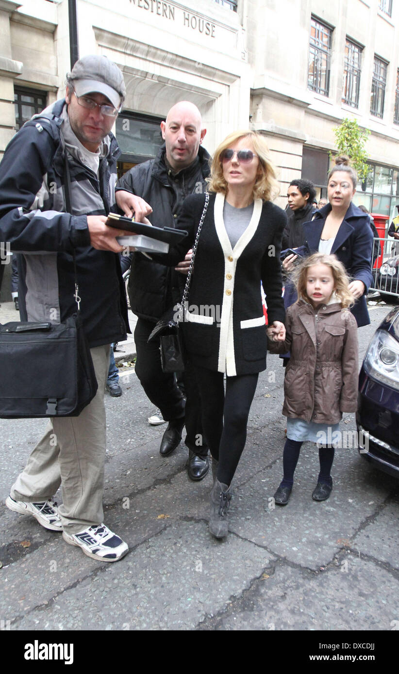 Geri Halliwell leaving Radio 2 with her daughter Bluebell London ...