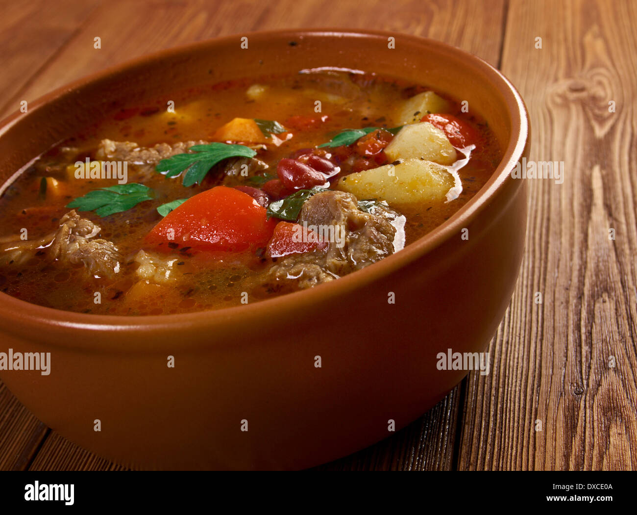 Eintopf -Traditional german cuisine dish.closeup of a bowl of beef stew ...