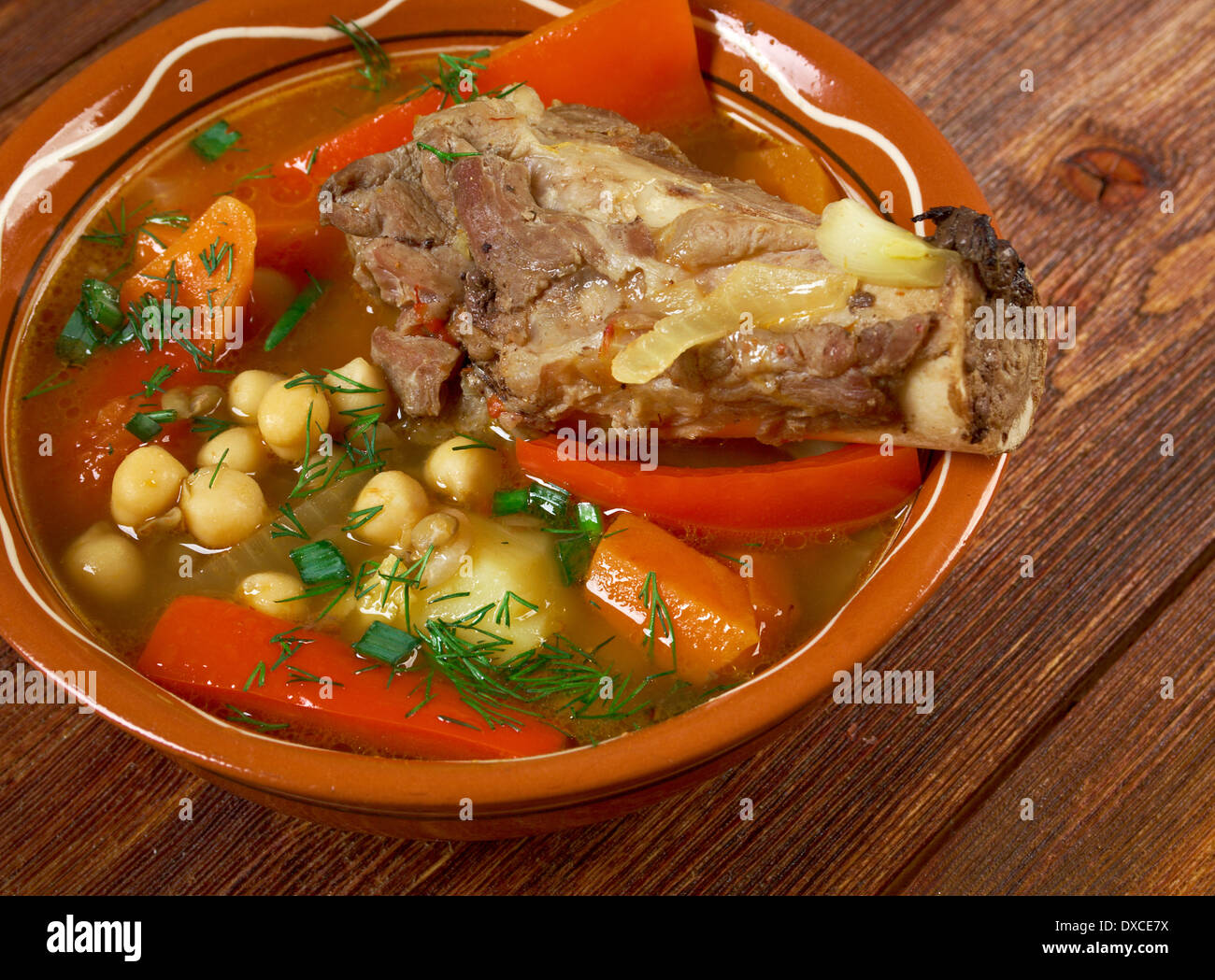 kovurma shorva - Traditional uzbek soup Shurpa Stock Photo - Alamy
