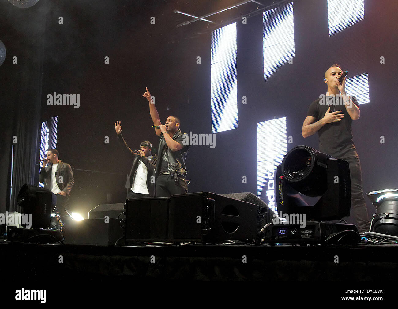 JLS, performing at Radio City Live at the Liverpool Echo Arena ...