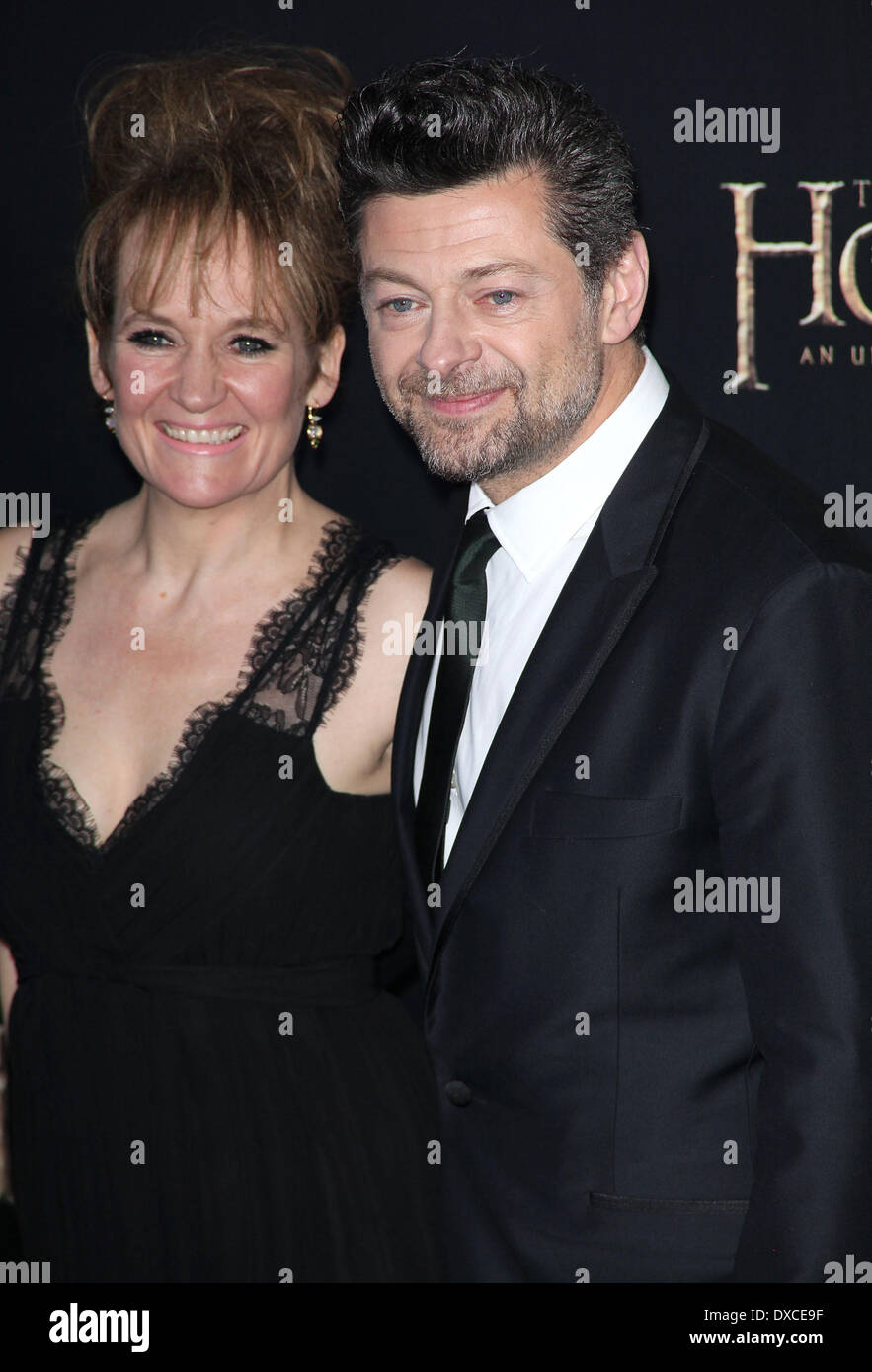 Lorraine Ashbourne, Andy Serkis, at premiere of 'The Hobbit: Unexpected ...