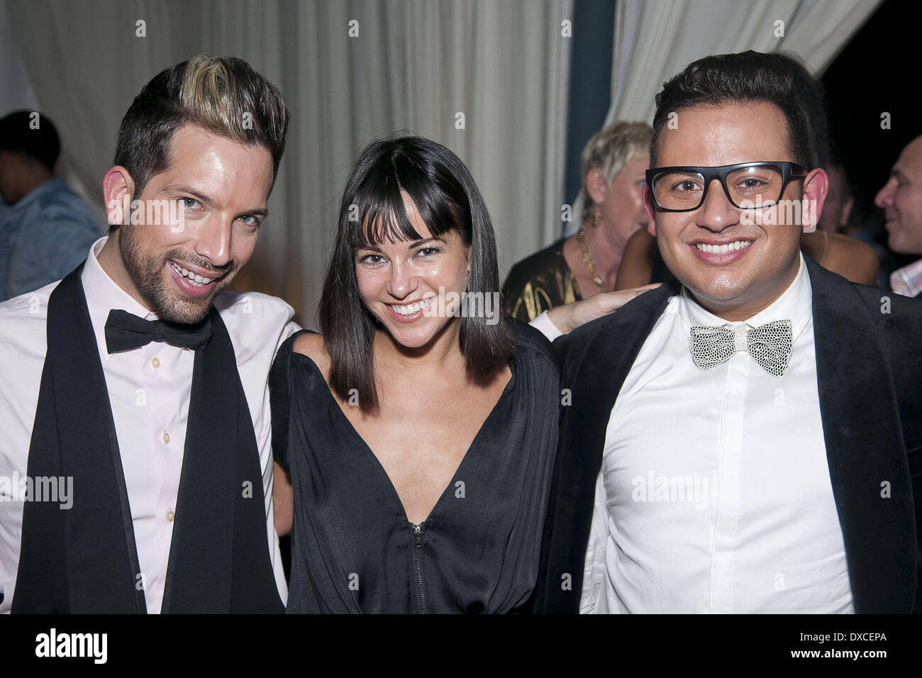 Gino Campodonico, Anne M Owen and Joseph Quinones amfAR inaugural benefit at the Soho Beach ...