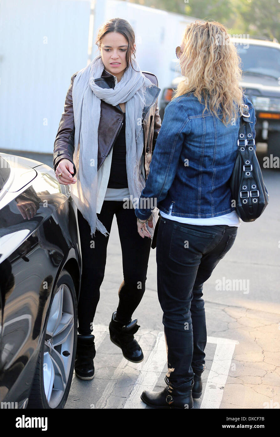 Michelle Rodriguez at her car after shopping at Fred Segal in West ...