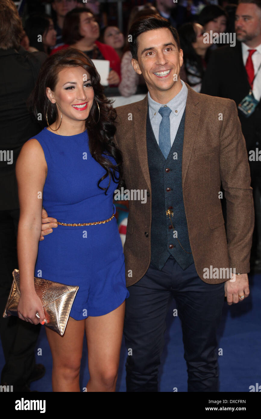 Russell Kane and girlfriend Lindsay arriving at the Captain America ...