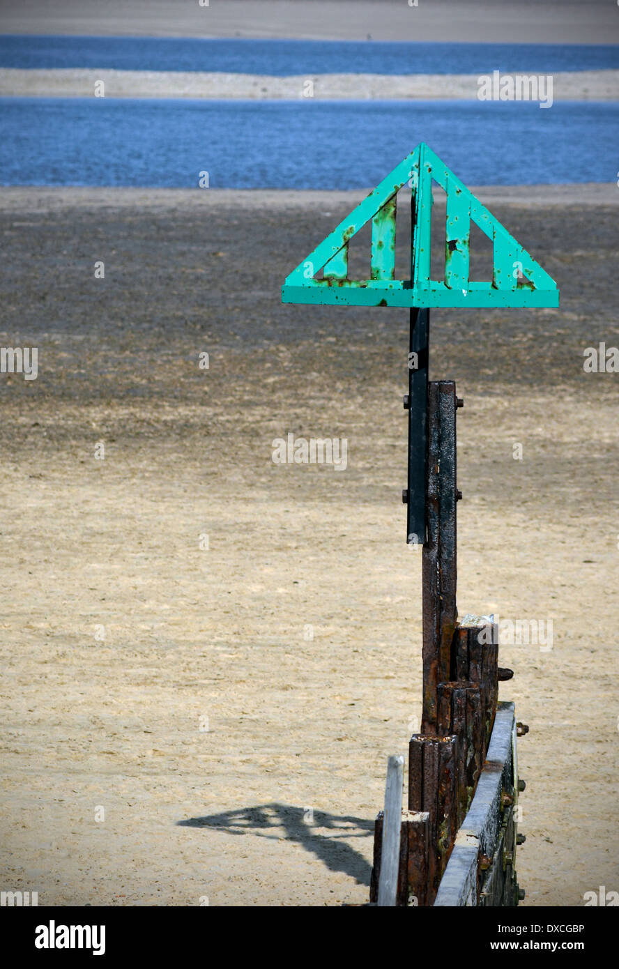 groyne marker wells norfolk Stock Photo - Alamy