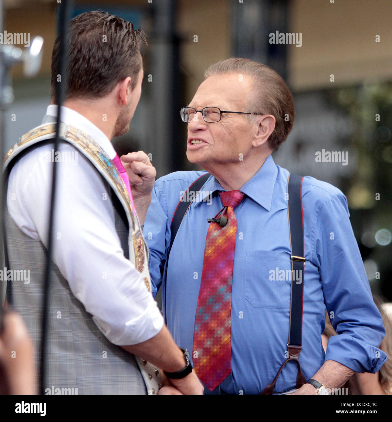 The Miz aka Mike Mizanin and Larry King at The Grove filming for the ...