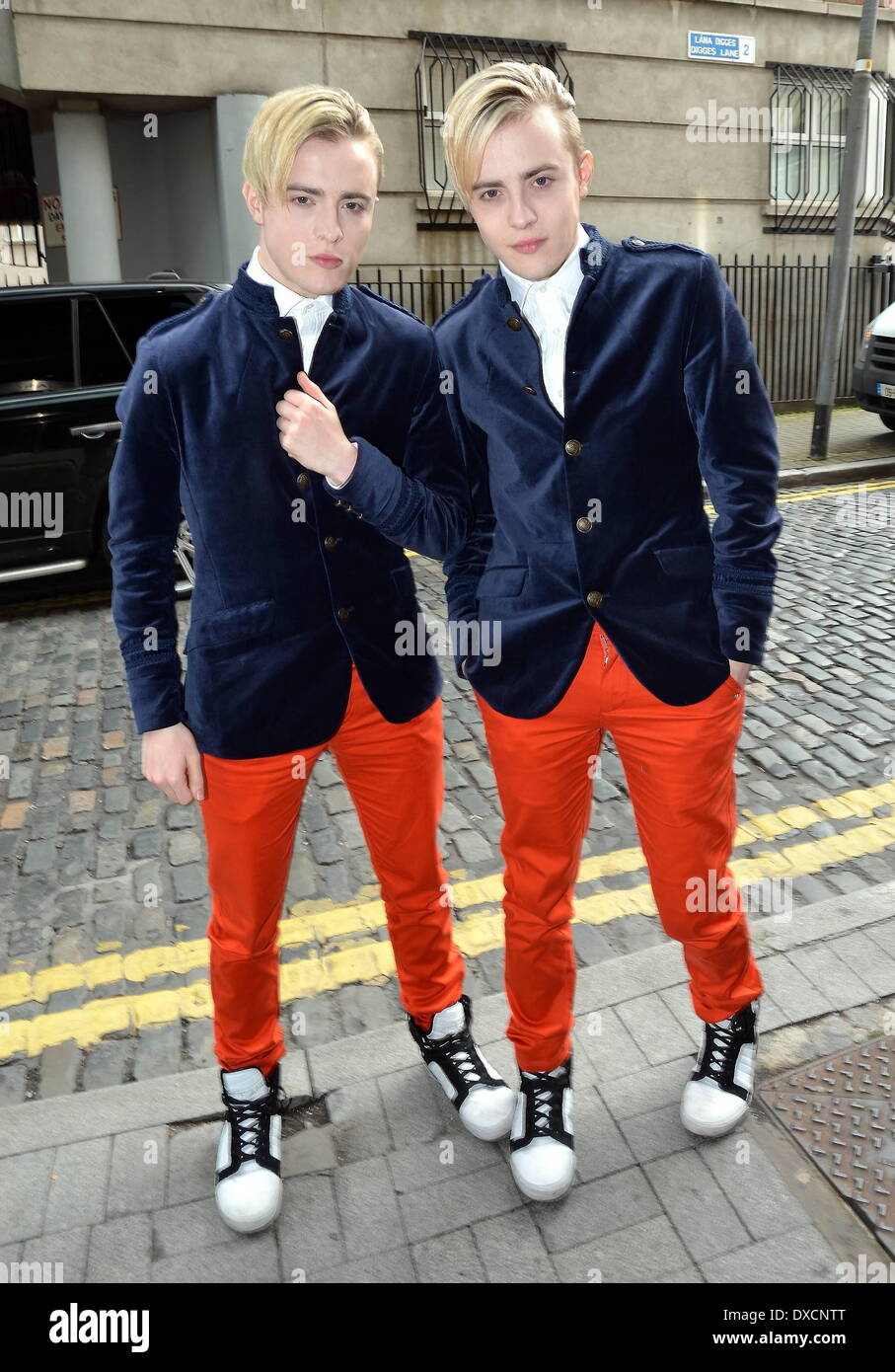 Jedward aka John Grimes and Edward Grimes arriving at Today FM for the ...