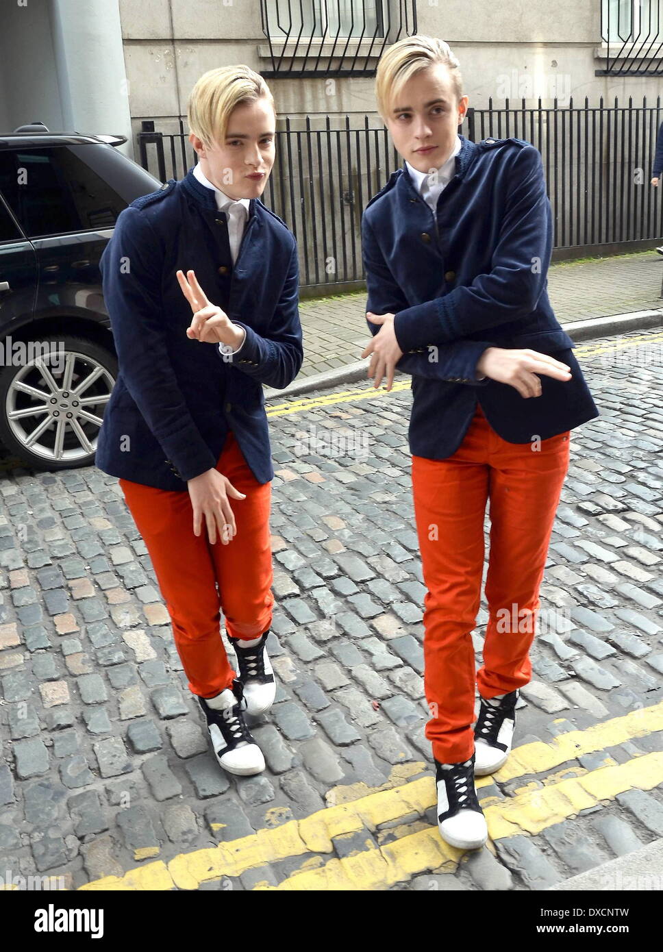 Jedward aka John Grimes and Edward Grimes arriving at Today FM for the ...