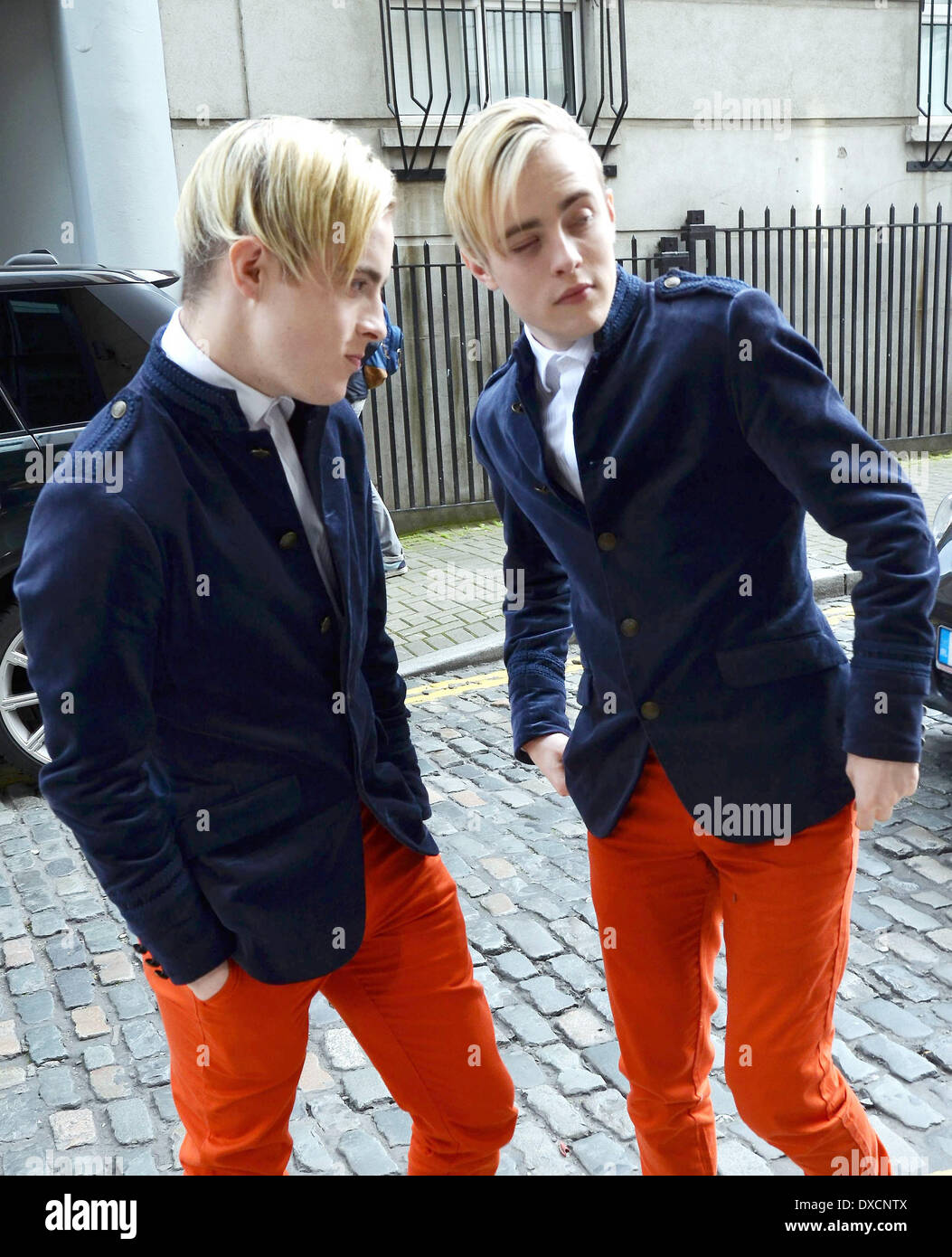 Jedward aka John Grimes and Edward Grimes arriving at Today FM for the ...