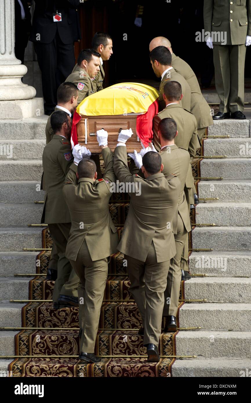 Madrid, Spain. 24th Mar, 2014. The coffin of Spain's former Prime ...