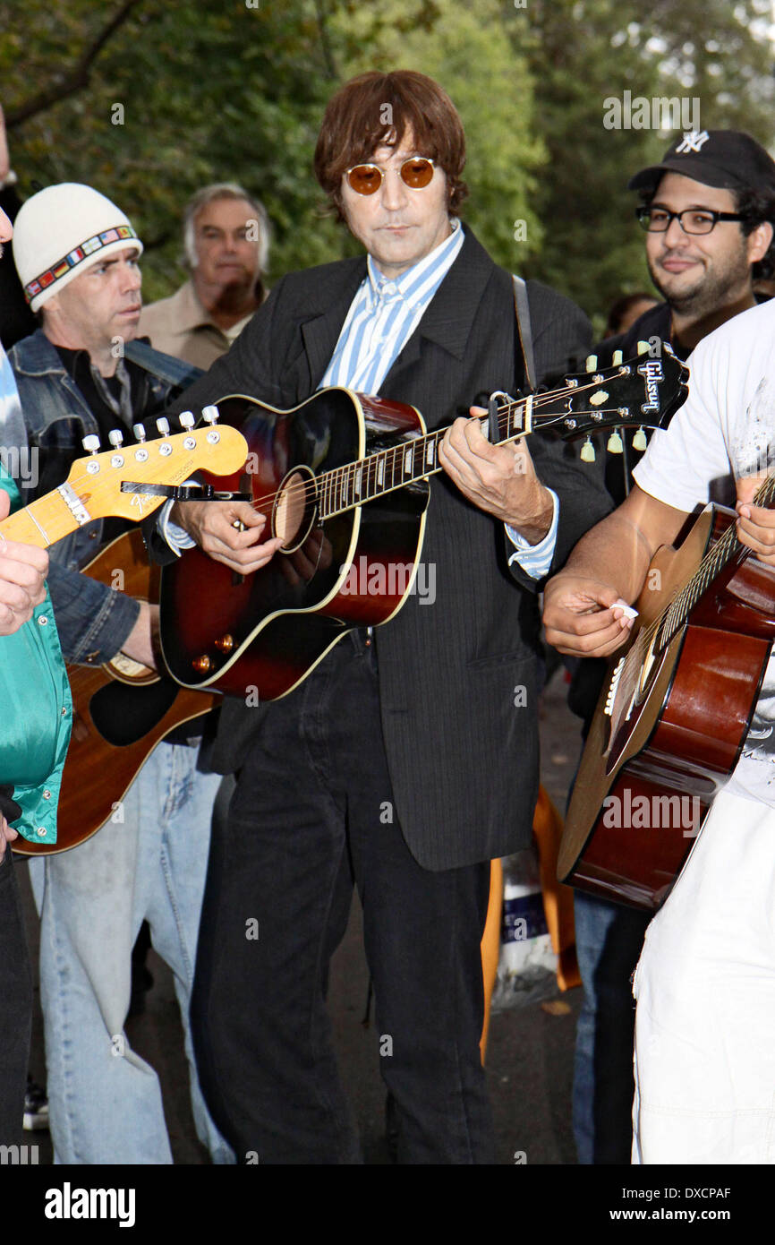 John Lennon impersonator Tim Biancalana Fans gather at the Strawberry ...