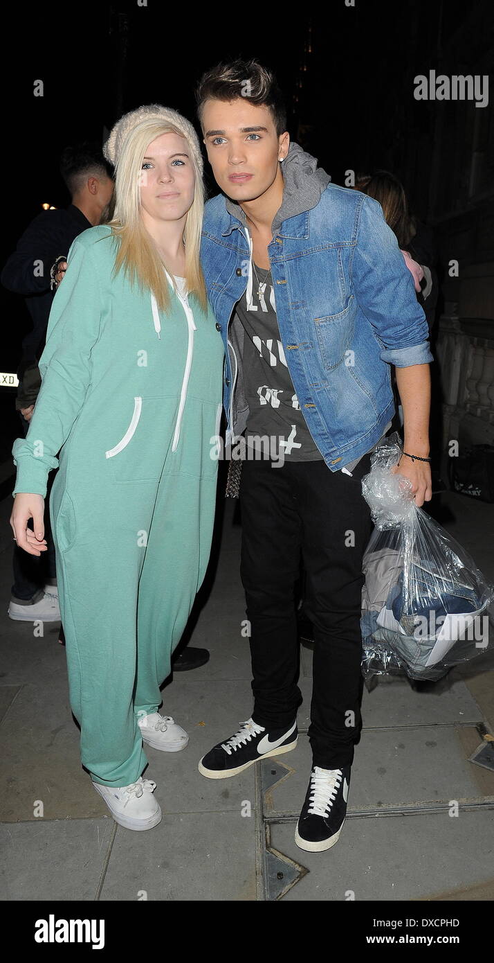 X Factor contestant Josh Cuthbert from Union J arriving back at his ...