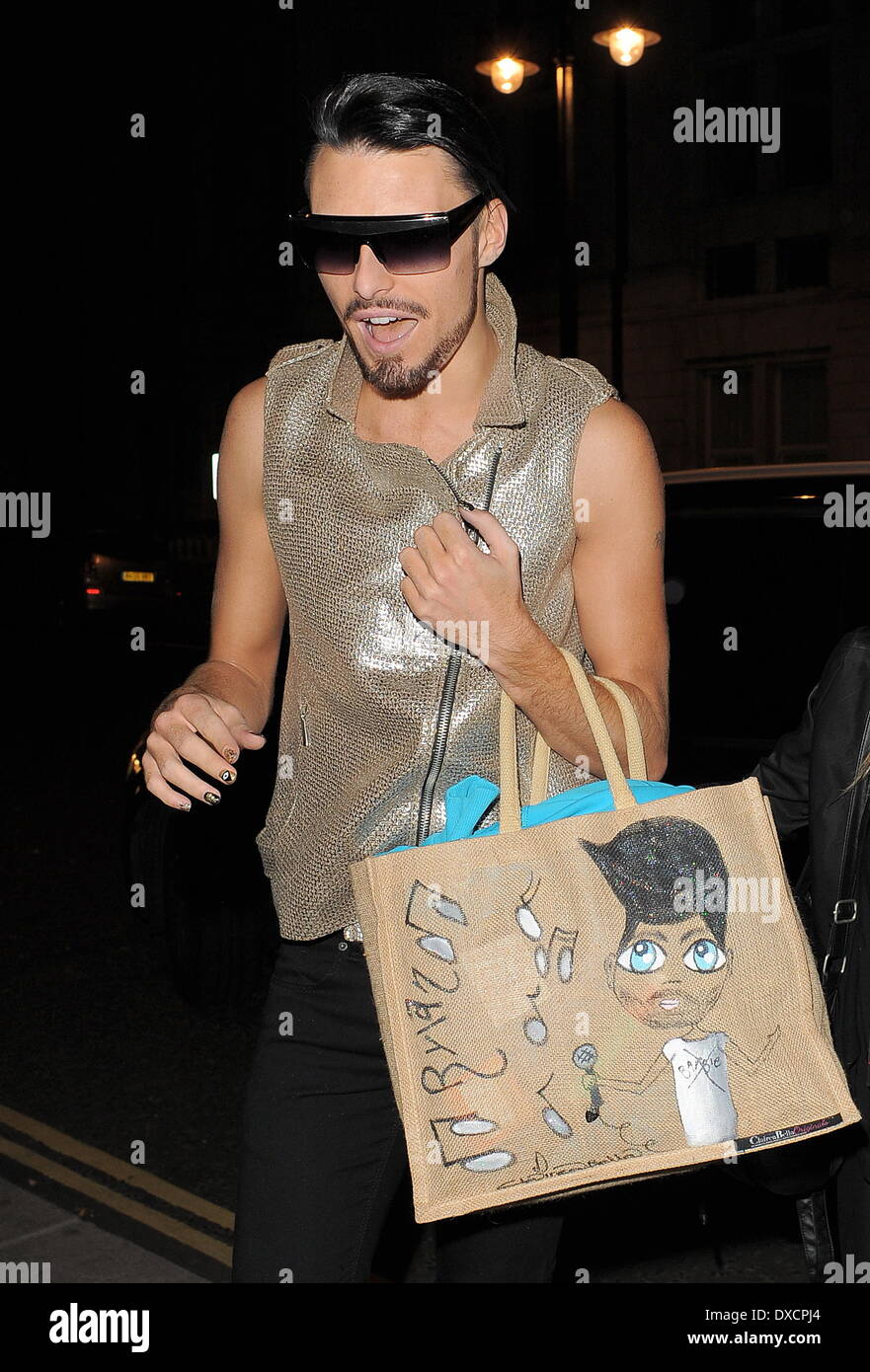 X Factor contestant Rylan Clark arriving back at his hotel. London ...